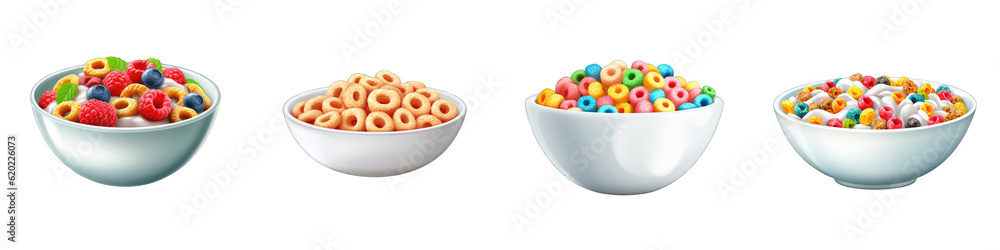 Cereal bowl clipart collection, vector, icons isolated on transparent ...