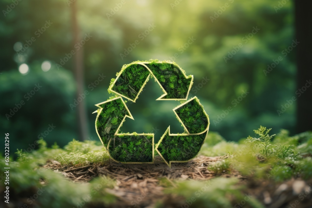 The circular economy icon on nature background in The concept circular ...