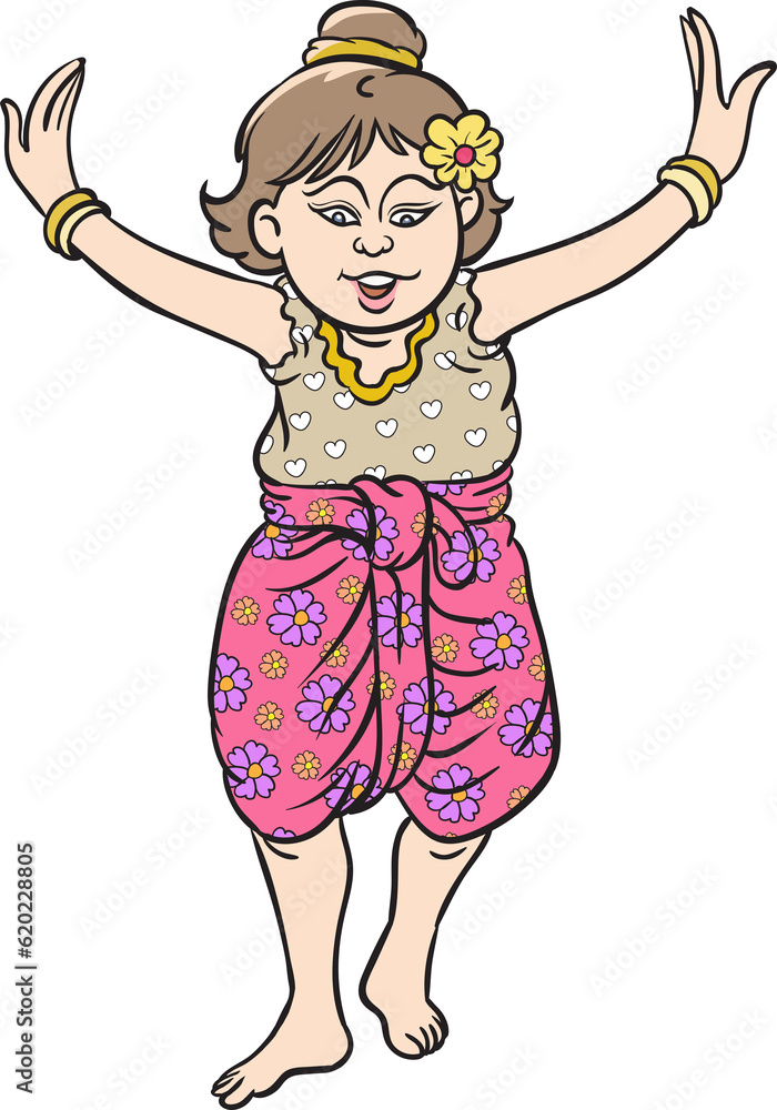 Thai traditional dance, Thai children, Thai cartoons. pop art retro ...