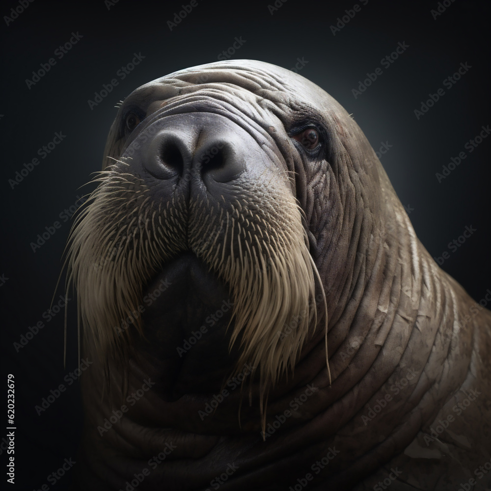 Walrus (Odobenus rosmarus), a.k.a. sea cow, tusked walrus, pacific ...