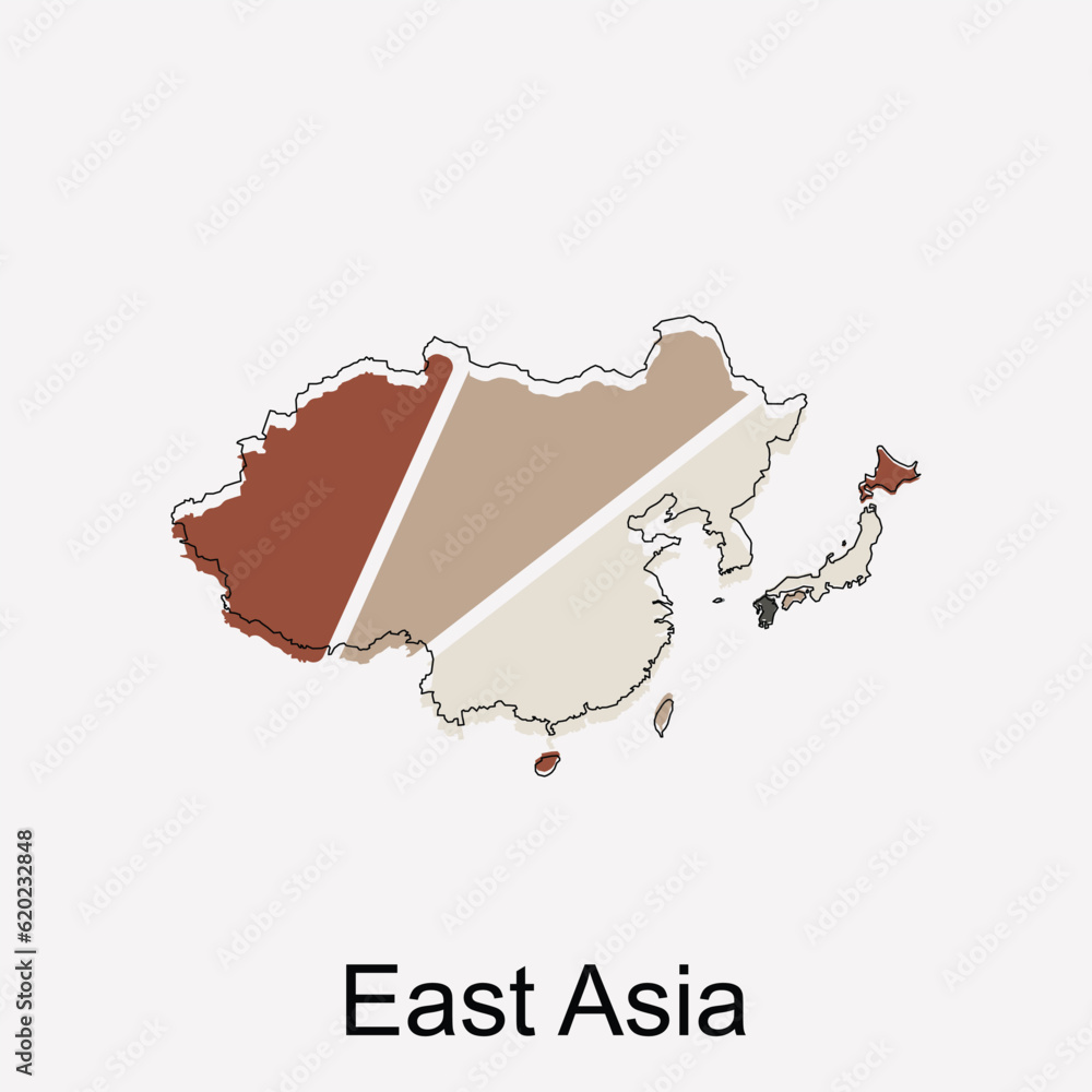Map of East Asia illustration design, World Map International vector ...