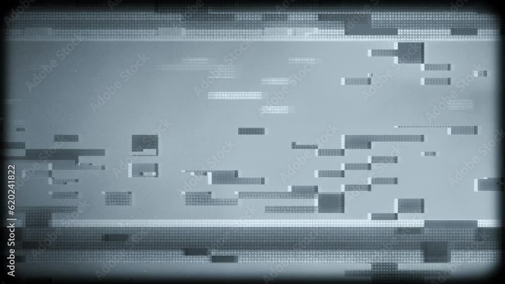 Glitch and cathode ray tube. Black and white screen of an CRT ...
