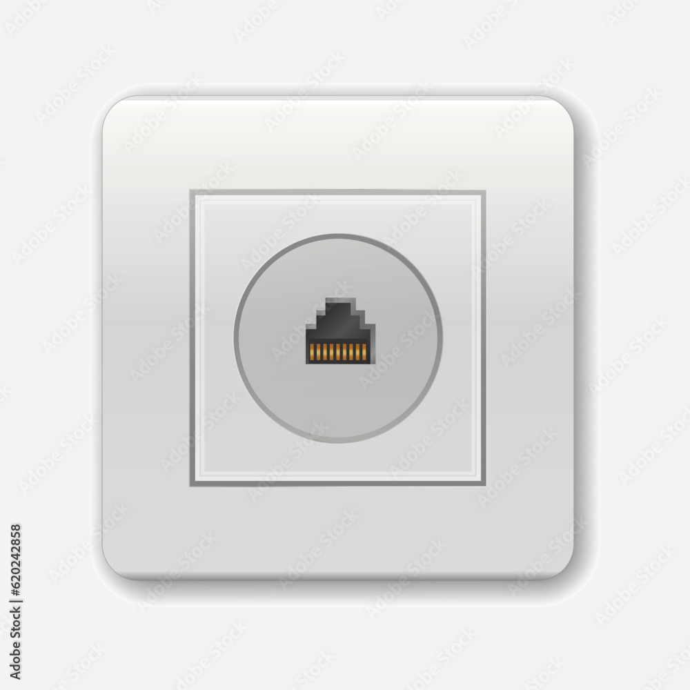 Realistic socket. Internet socket vector illustration. Adapters ...