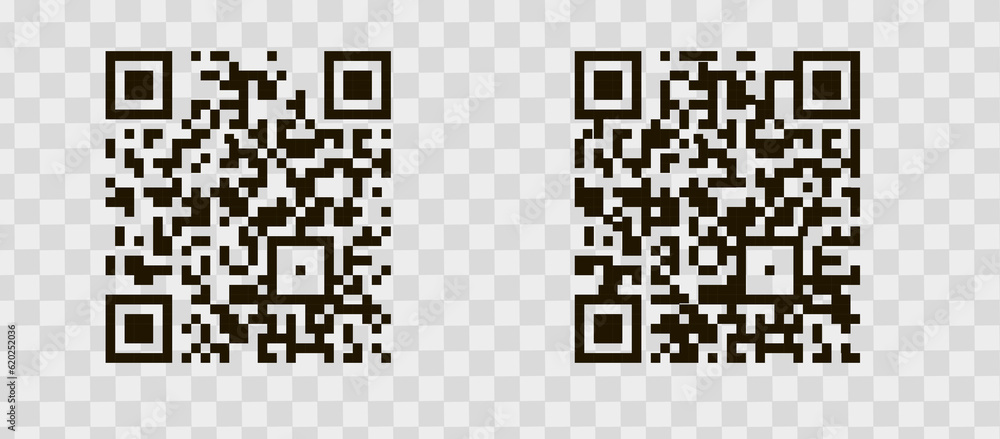 Vector QR code. Special identity code sign. Sample QR code for phone ...