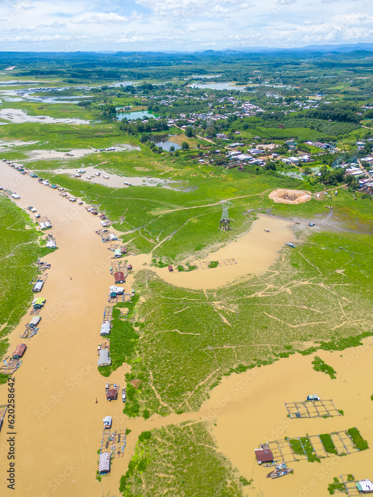 Aerial view of National Route 20 in Dong Nai province, group of ...