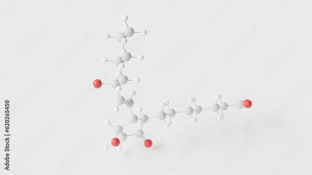 prostaglandin e1 molecule 3d, molecular structure, ball and stick model ...