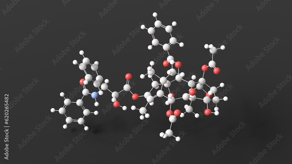 paclitaxel molecule, molecular structure, antineoplastic agents, ball ...