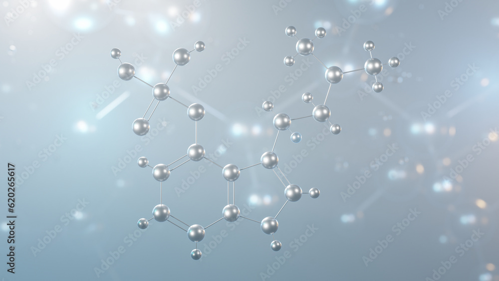 psilocybin molecular structure, 3d model molecule, psychedelic prodrug ...