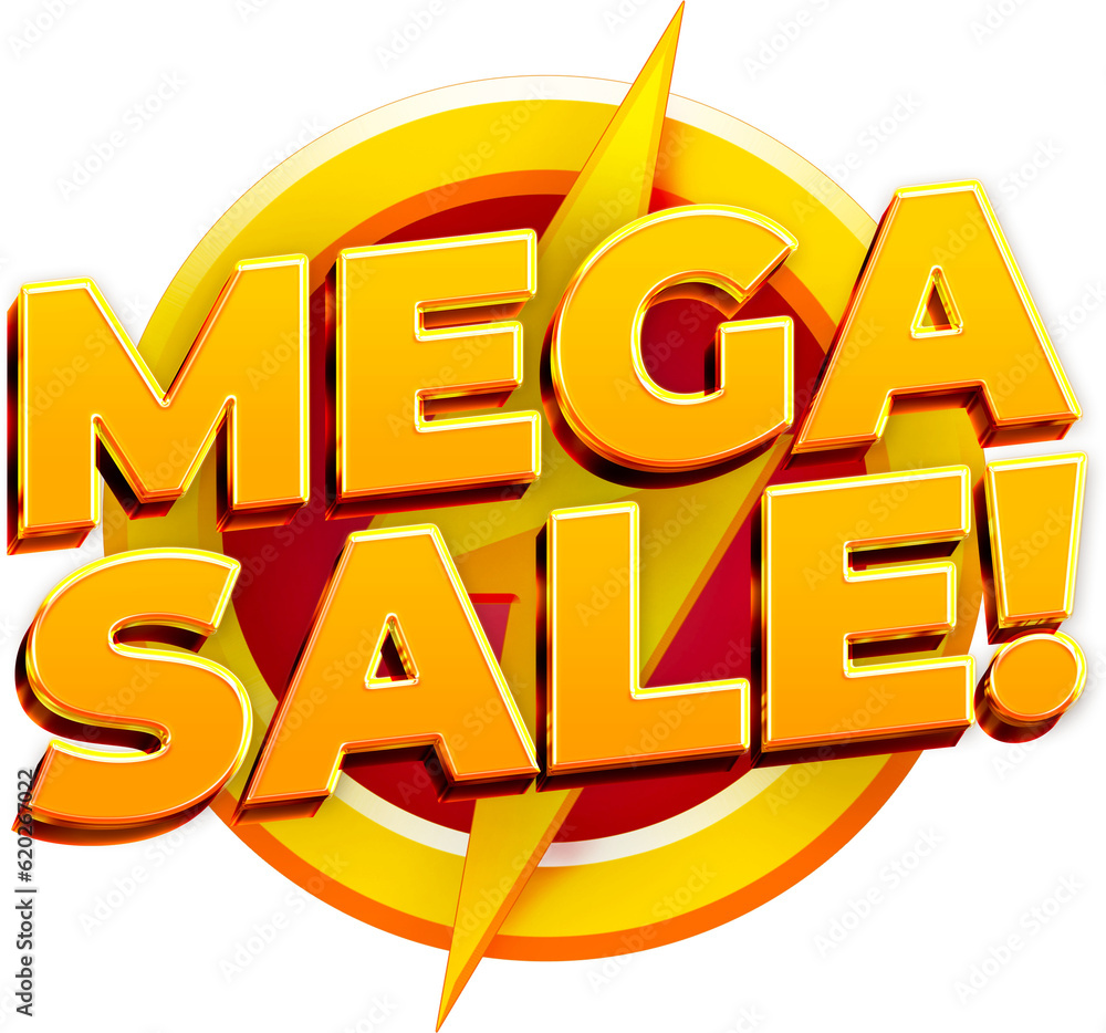 Mega sale png element with red in the back; PNG; good golden element ...