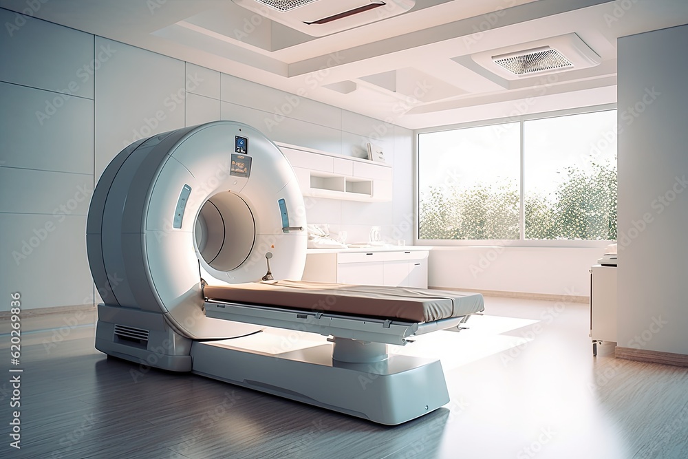 CT Scan, Medical CT or MRI Scan with a patient in the modern hospital ...