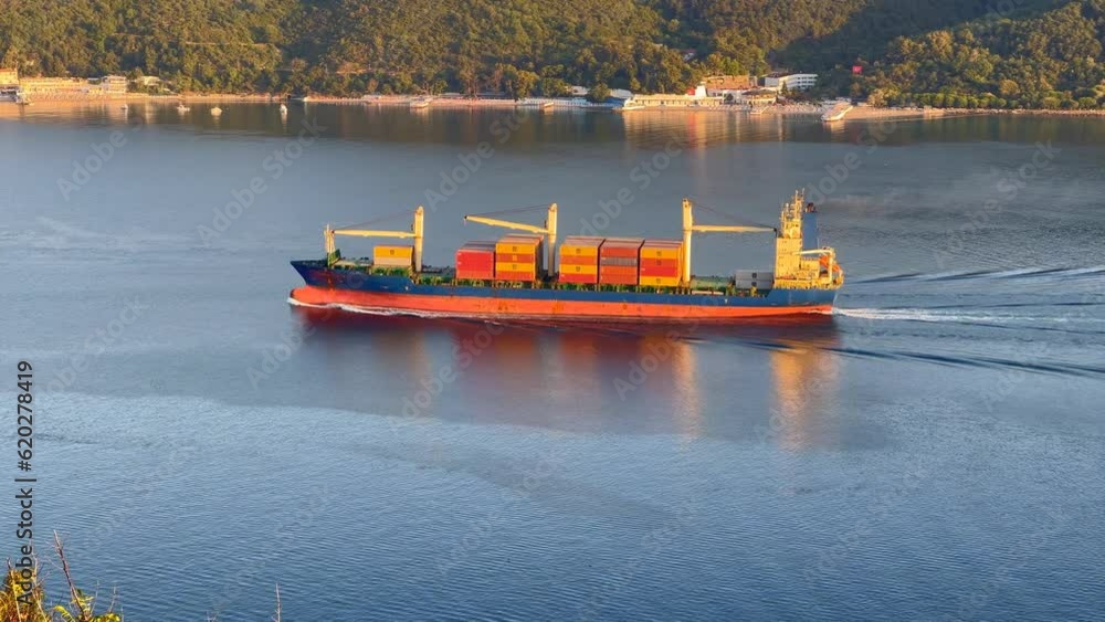 Container ship glides from the Black Sea to the calm waters of the ...