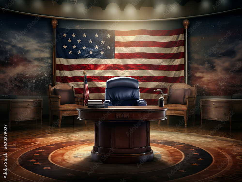 Presidential desk in oval office Stock Illustration | Adobe Stock