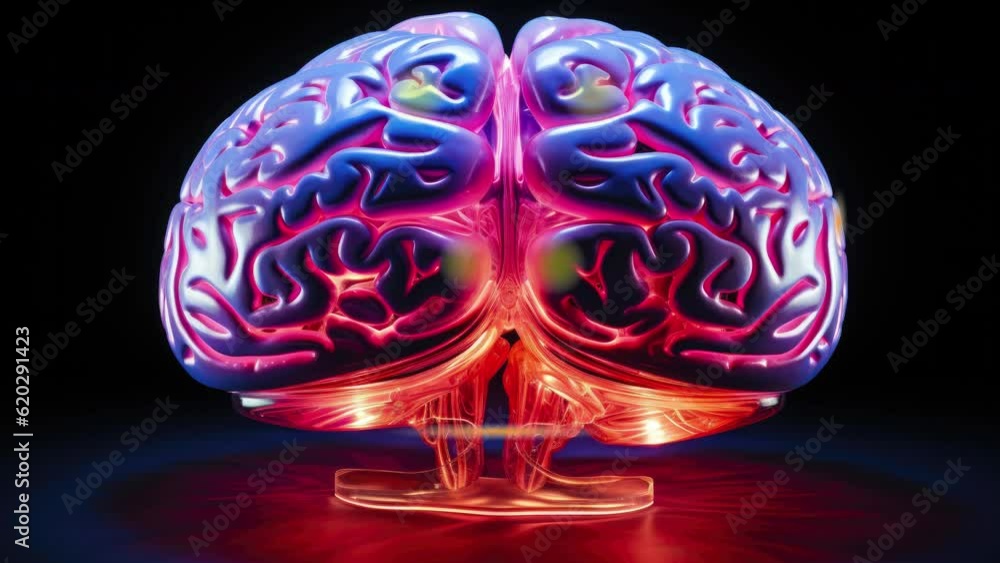 Human brain model. Neurosurgery brain scan technology. Thinking process ...