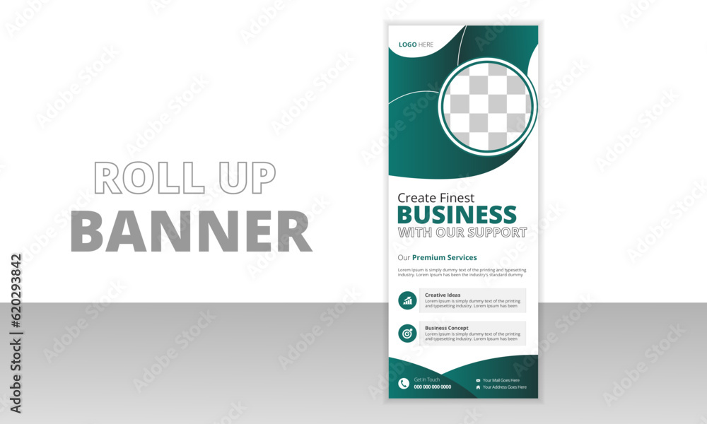 Corporate business Roll Up Banner for Presentation. Vertical roll up, x ...