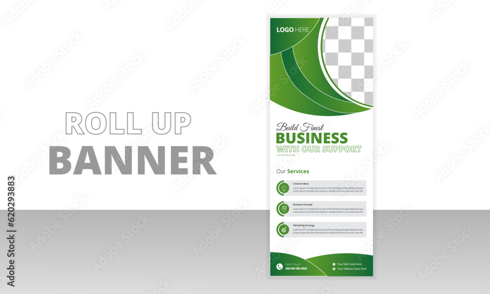 Corporate business Roll Up Banner for Presentation. Vertical roll up, x ...