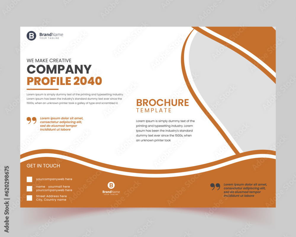 company profile, cover, template layout design with cover page for ...