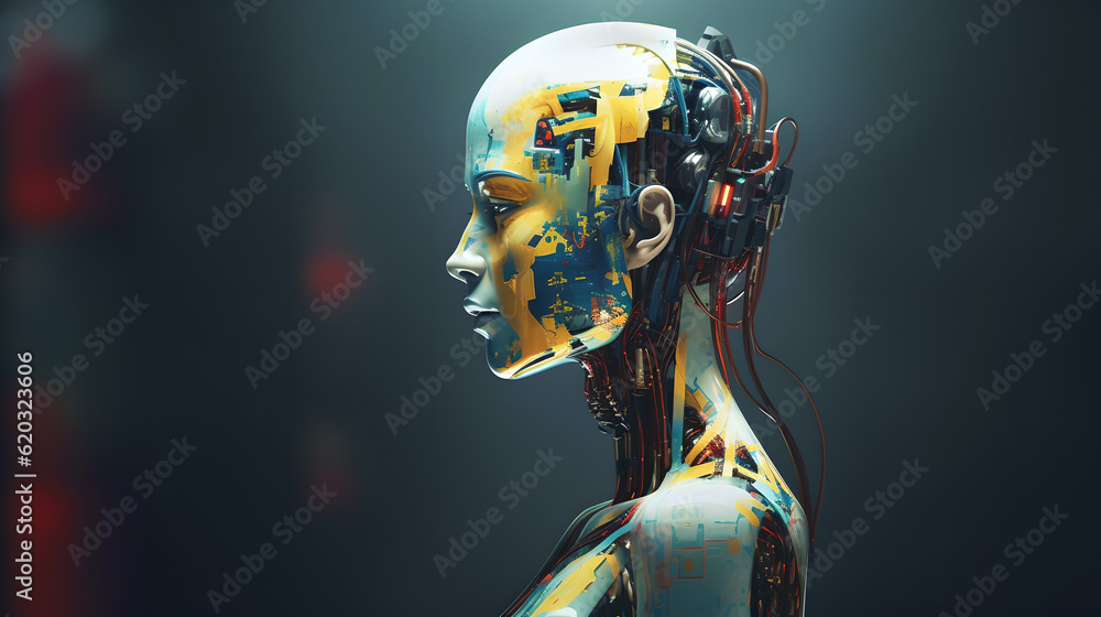 Femme Machina: An Elegant Realistic Robotic Woman Painted in Yellow ...