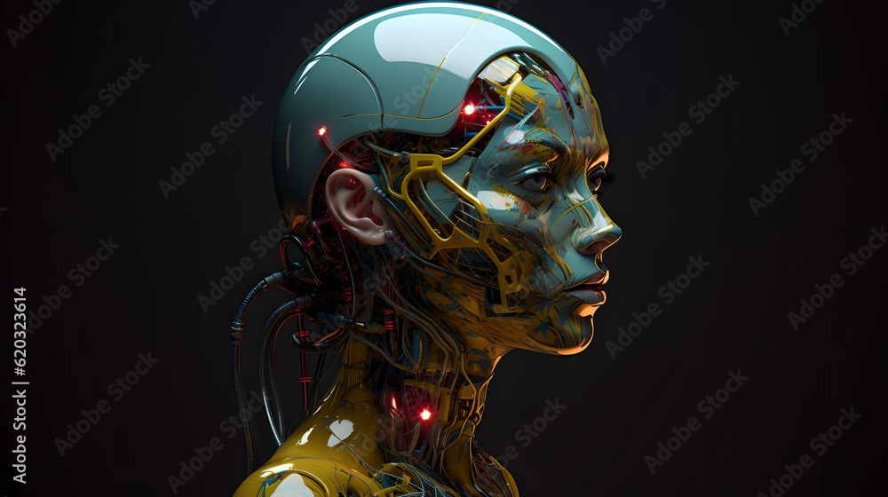Femme Machina: An Elegant Realistic Robotic Woman Painted in Yellow ...