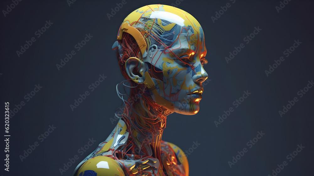 Femme Machina: An Elegant Realistic Robotic Woman Painted in Yellow ...