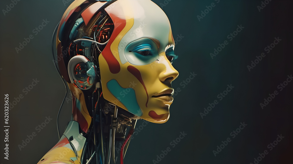 Femme Machina: An Elegant Realistic Robotic Woman Painted in Yellow ...
