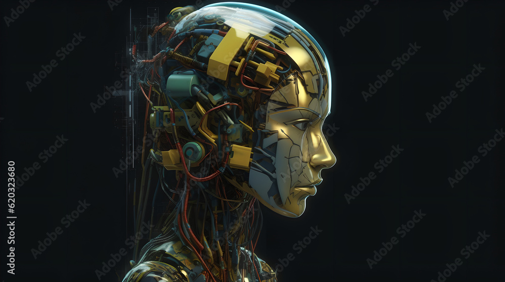 Femme Machina: An Elegant Realistic Robotic Woman Painted in Yellow ...