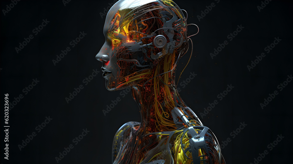 Femme Machina: An Elegant Realistic Robotic Woman Painted in Yellow ...