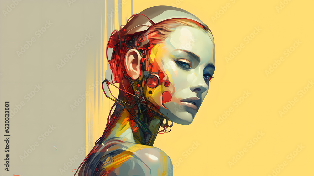 Femme Machina: An Elegant Realistic Robotic Woman Painted in Yellow ...