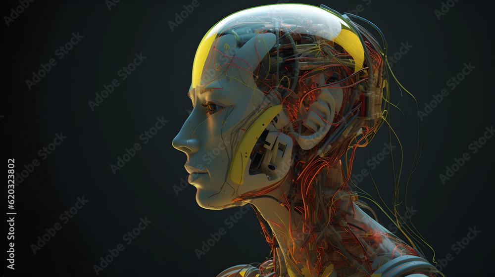 Femme Machina: An Elegant Realistic Robotic Woman Painted in Yellow ...