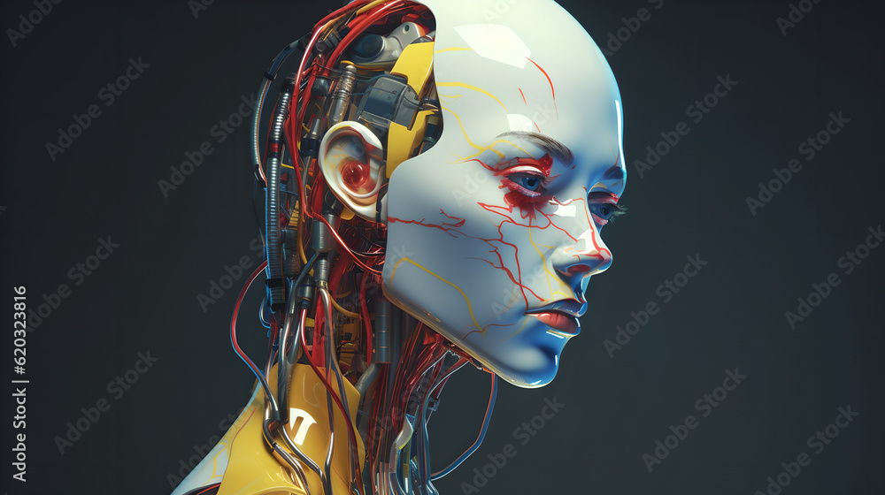 Femme Machina: An Elegant Realistic Robotic Woman Painted in Yellow ...