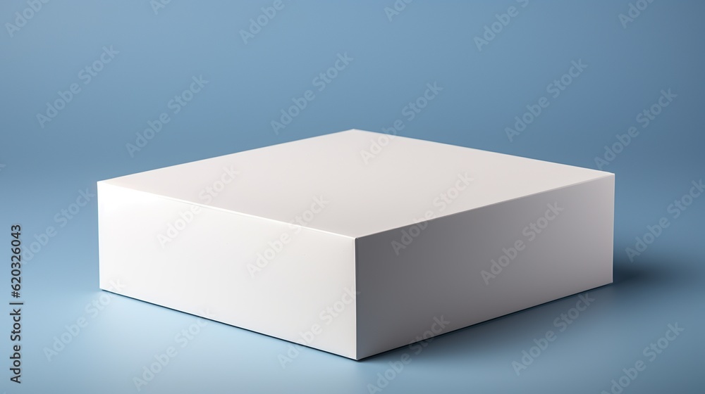 blank white box packaging product on color background, vibrant, natural ...