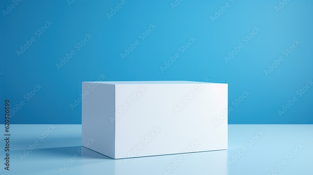 blank white box packaging product on color background, vibrant, natural ...