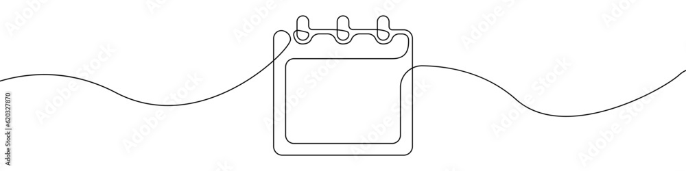 Calendar icon line continuous drawing vector. One line Calendar icon ...