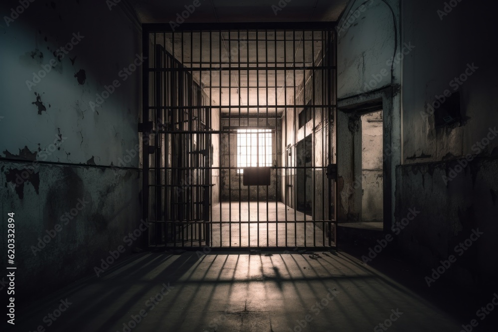 Grunge prison with poor conditions for prisoners. AI generated, human ...
