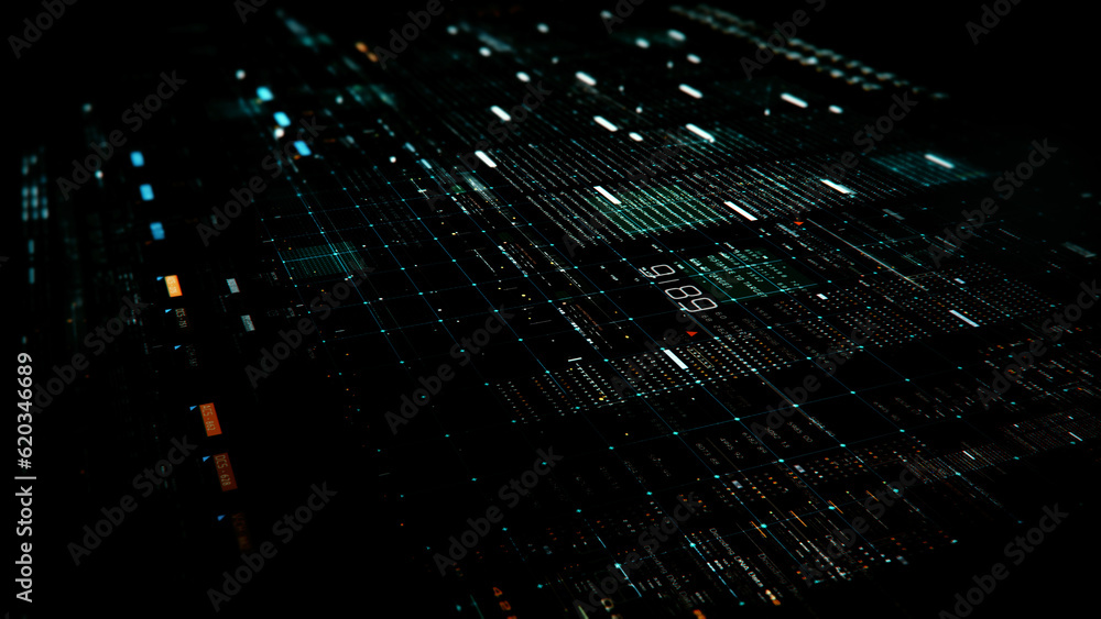 Advanced data matrix simulation UI with cutting-edge digital ...