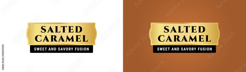 Salted caramel label or Salted caramel flavor label vector isolated in ...