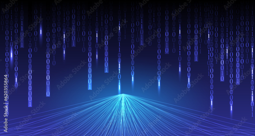 Binary Code Seamless Pattern Abstract Technology Background Programming Encoded Information