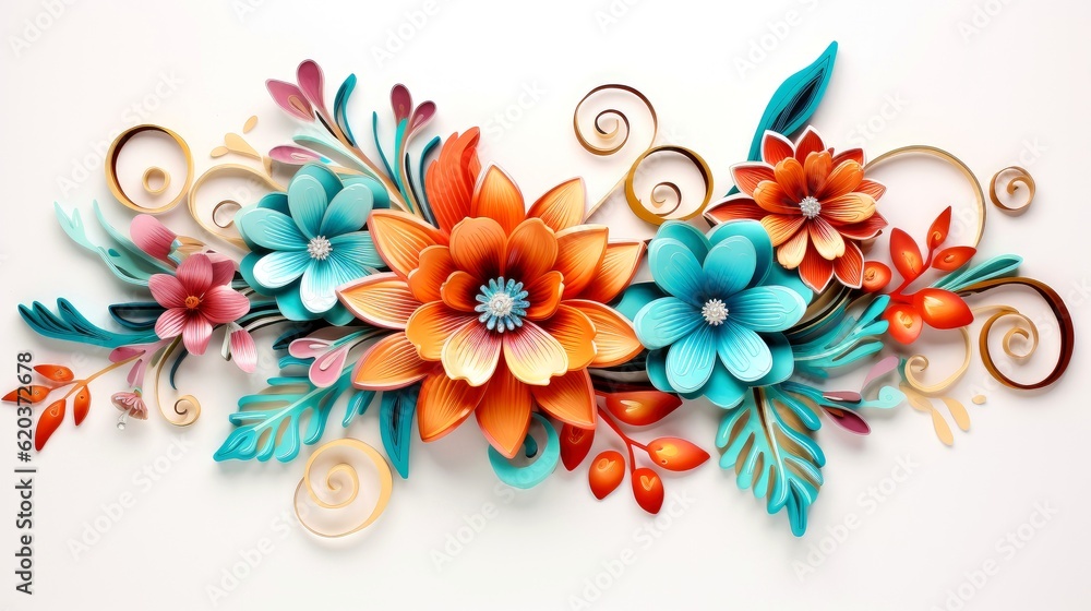 Floral border frame card template. multicolor flowers, leaves, for ...