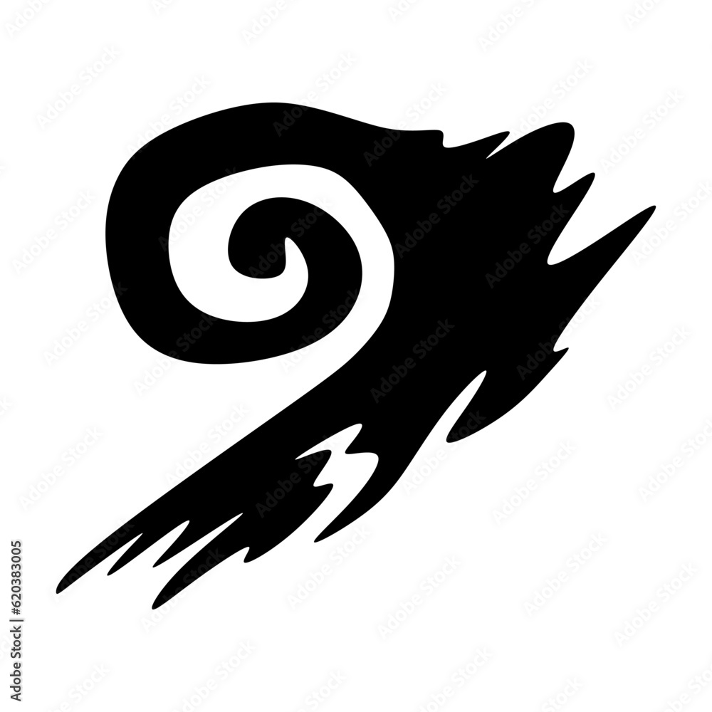 Tribal tattoo in ocean wave symbol shape, unique sea wave icon vector ...