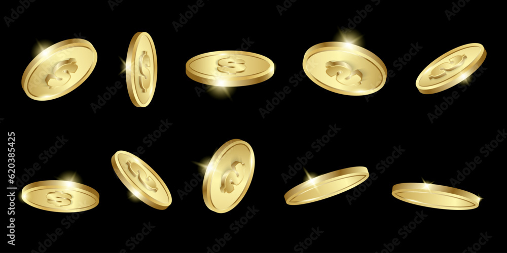 Luxury gold coin design with multiple view angles. make the design look ...
