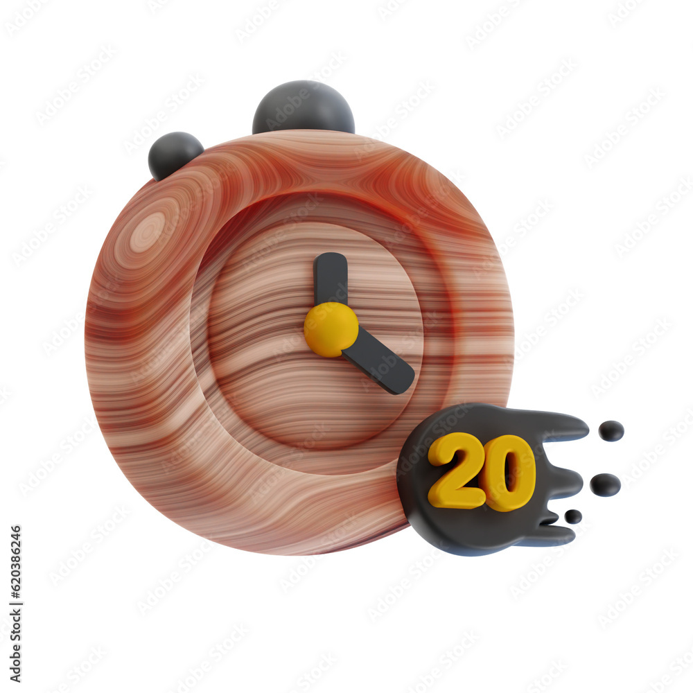 Cute 20 Minutes Stopwatch With Natural Wood Texture Best for graphic ...