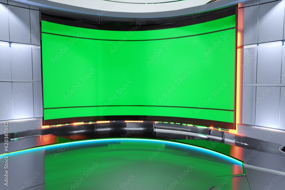 Virtual TV Studio, News Set background, virtual green Screen, virtual ...