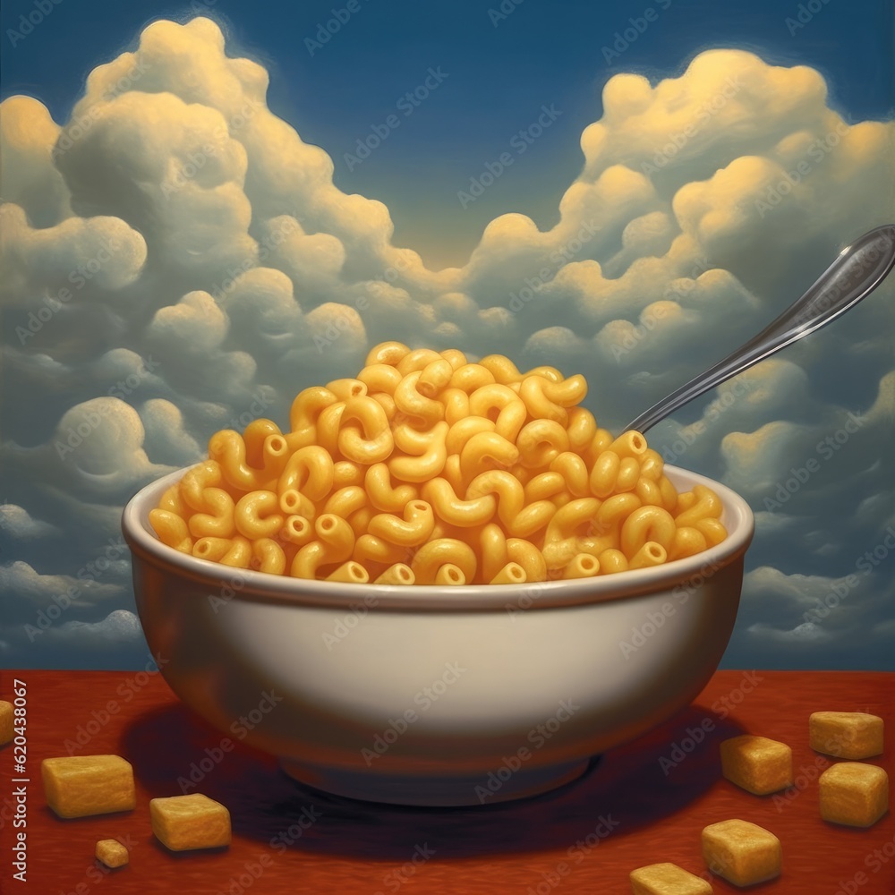 Cartoon macaroni, Cute Cartoon Bowl of Macaroni and Cheese. Stock ...