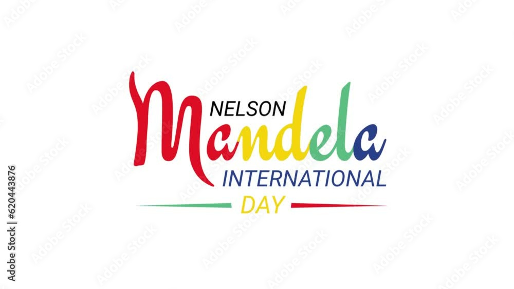 Nelson Mandela International Day text animation. Lettering text ...