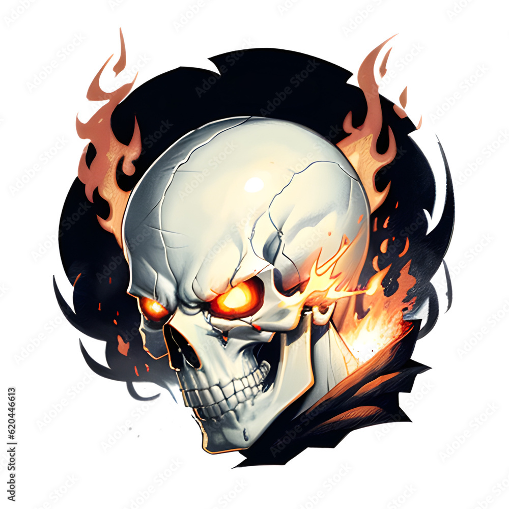 cool skull illustration on transparent background Stock Illustration ...