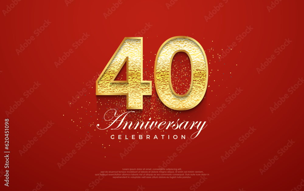 40th anniversary number, for a birthday celebration. premium vector ...