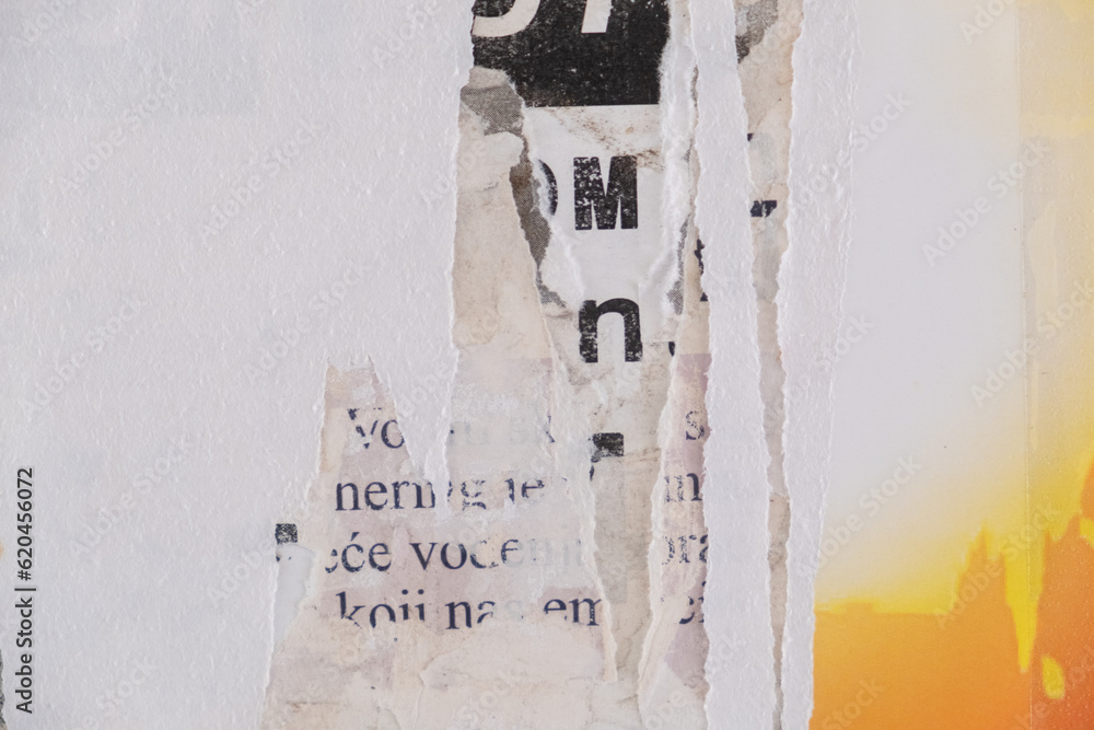 Ripped street poster background, torn paper, and messy backdrop Stock ...