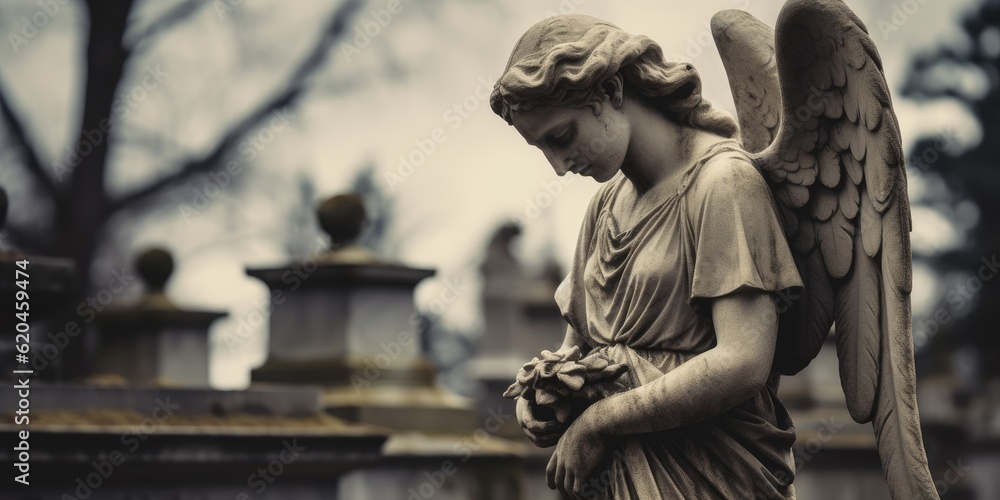 Image with background and place for caption and fragment of tragic sad ...