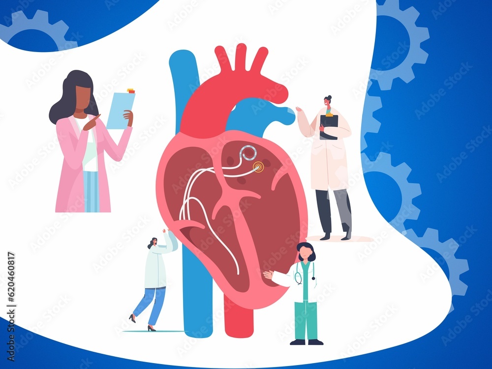 Human heart anatomy concept. Vector illustration in flat cartoon style ...