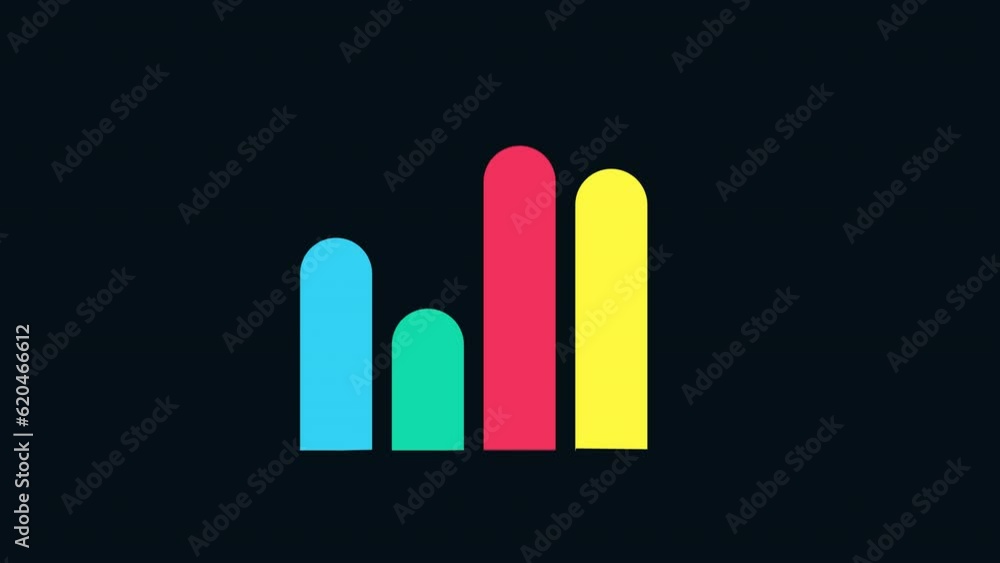 Animated blank bar graph UI element. Financial planning. Business ...