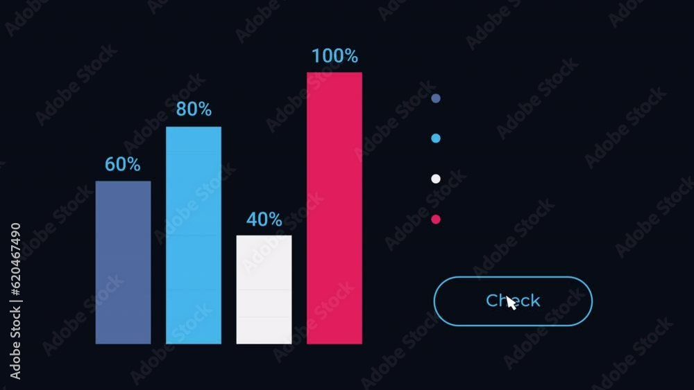 Animated percentage chart UI element. Communication channels. Sales ...